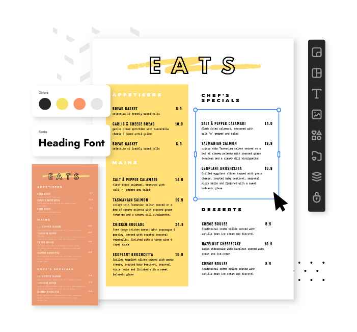 Cook up a professional Menu in-house with Easil's design templates - Easil
